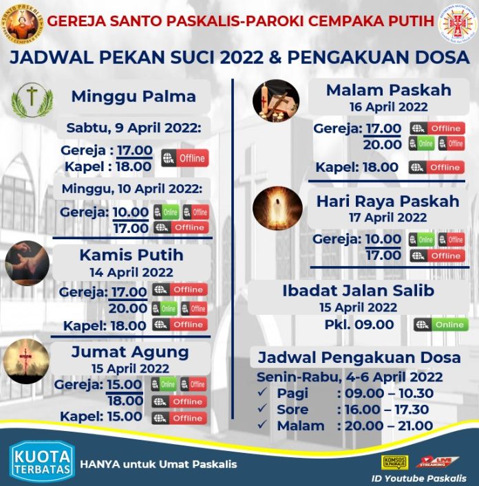 Jadwal Lengkap Pengakuan Dosa Ibadat Tobat Dan Ibadat Pekan Suci Paskah 2022 Seluruh Paroki Kaj