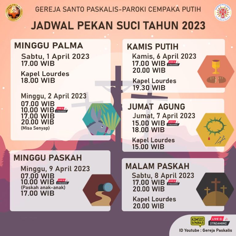 JADWAL PEKAN SUCI – TRI HARI SUCI 2023 SELURUH PAROKI DI KEUSKUPAN ...