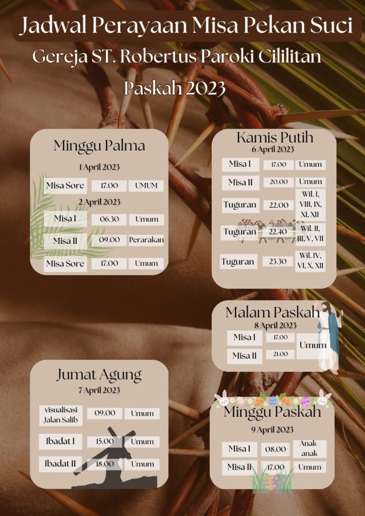 JADWAL PEKAN SUCI – TRI HARI SUCI 2023 SELURUH PAROKI DI KEUSKUPAN AGUNG JAKARTA | Keuskupan ...