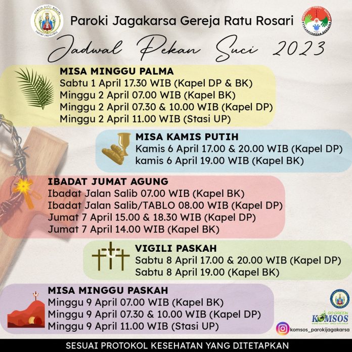 JADWAL PEKAN SUCI – TRI HARI SUCI 2023 SELURUH PAROKI DI KEUSKUPAN AGUNG JAKARTA | Keuskupan ...