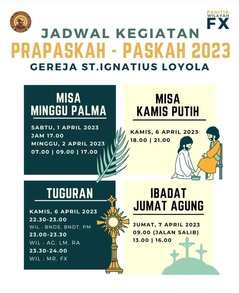 JADWAL PEKAN SUCI – TRI HARI SUCI 2023 SELURUH PAROKI DI KEUSKUPAN AGUNG JAKARTA | Keuskupan ...