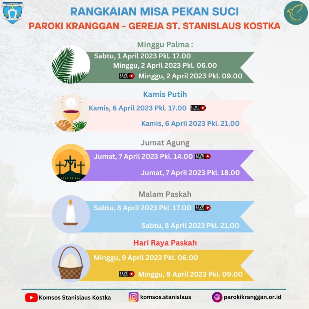 JADWAL PEKAN SUCI – TRI HARI SUCI 2023 SELURUH PAROKI DI KEUSKUPAN AGUNG JAKARTA | Keuskupan ...