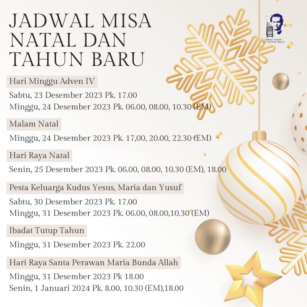 Jadwal Pengakuan Dosa, Misa Natal 2023 dan Misa Tahun Baru 2023 di ...