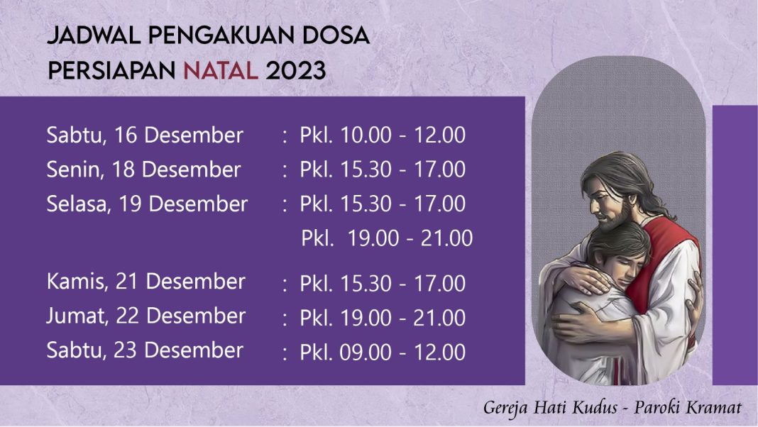 Jadwal Pengakuan Dosa, Misa Natal 2023 dan Misa Tahun Baru 2023 di ...