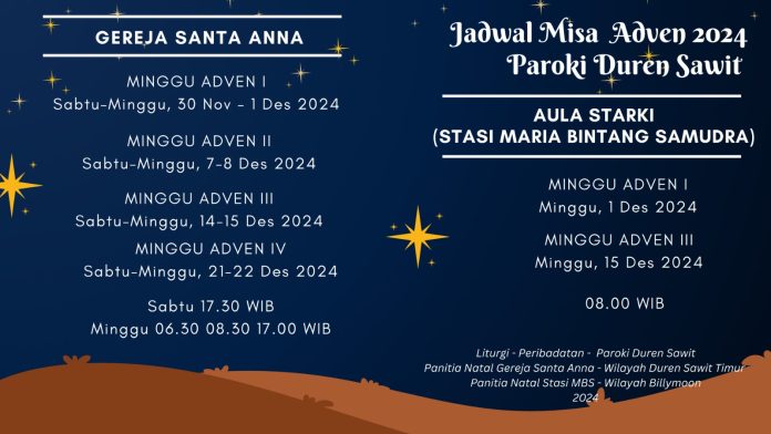 Jadwal Misa Natal 2024 dan Misa Tahun Baru 2025 di Semua Paroki KAJ Desember 2024 | Keuskupan ...