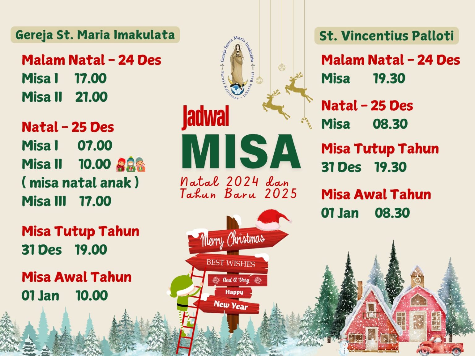 Jadwal Misa Natal 2024 dan Misa Tahun Baru 2025 di Semua Paroki KAJ Desember 2024 | Keuskupan ...