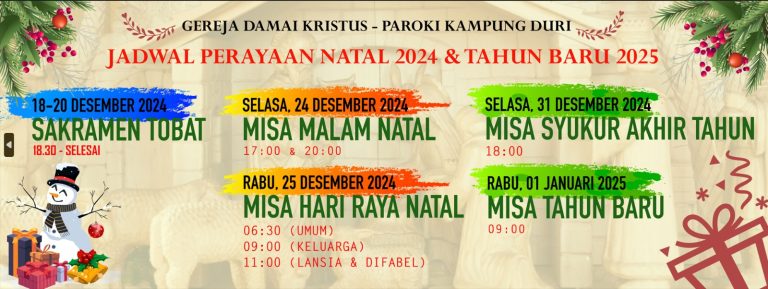 Jadwal Misa Natal 2024 dan Misa Tahun Baru 2025 di Semua Paroki KAJ Desember 2024 | Keuskupan ...