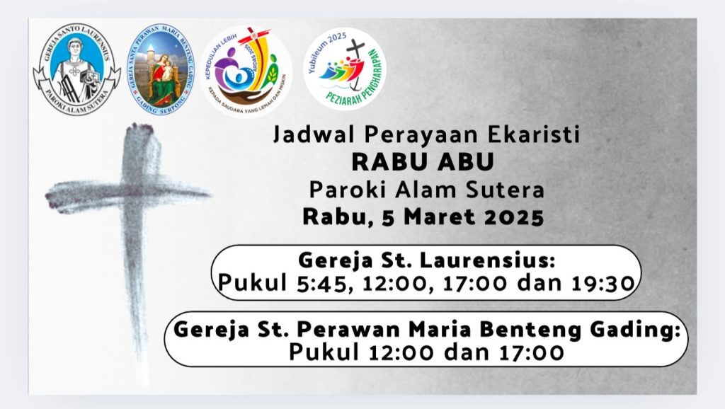 JADWAL IBADAH RABU ABU 2025 DI SEMUA PAROKI KEUSKUPAN AGUNG JAKARTA | Keuskupan Agung Jakarta