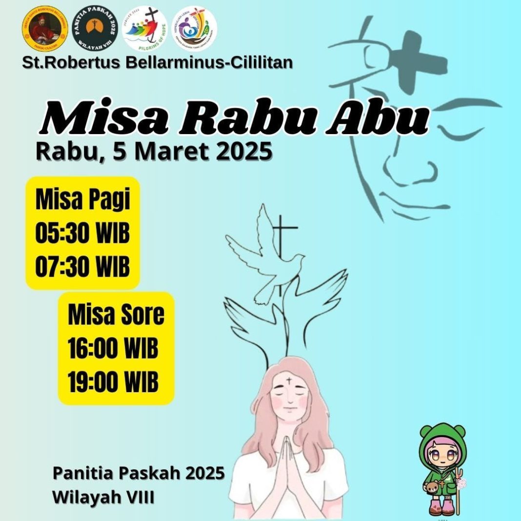 JADWAL IBADAH RABU ABU 2025 DI SEMUA PAROKI KEUSKUPAN AGUNG JAKARTA | Keuskupan Agung Jakarta