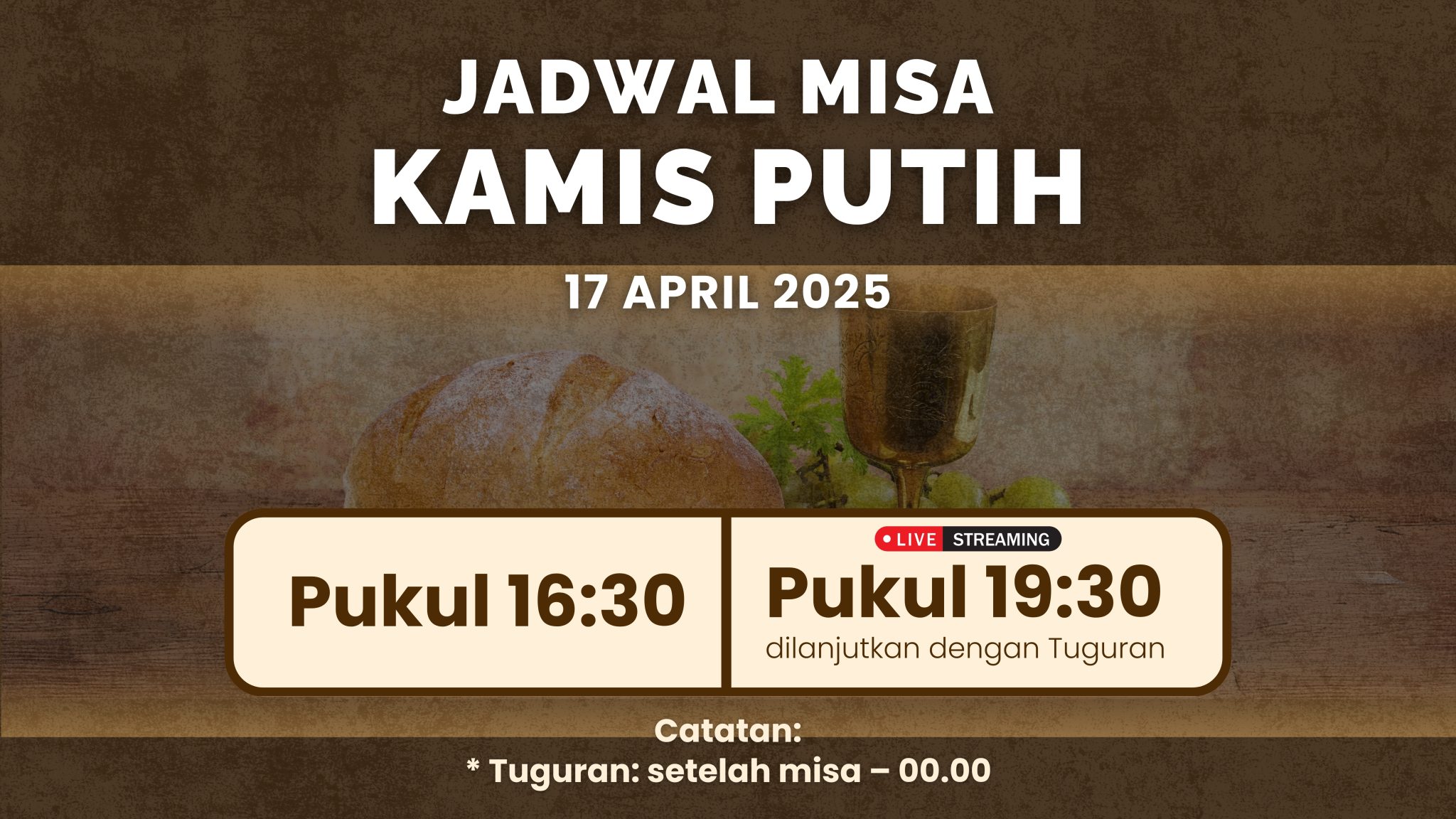Jadwal Pekan Suci Paskah 2025 Seluruh Paroki-Paroki KAJ: Minggu Palma, Kamis Putih, Jumat Agung ...