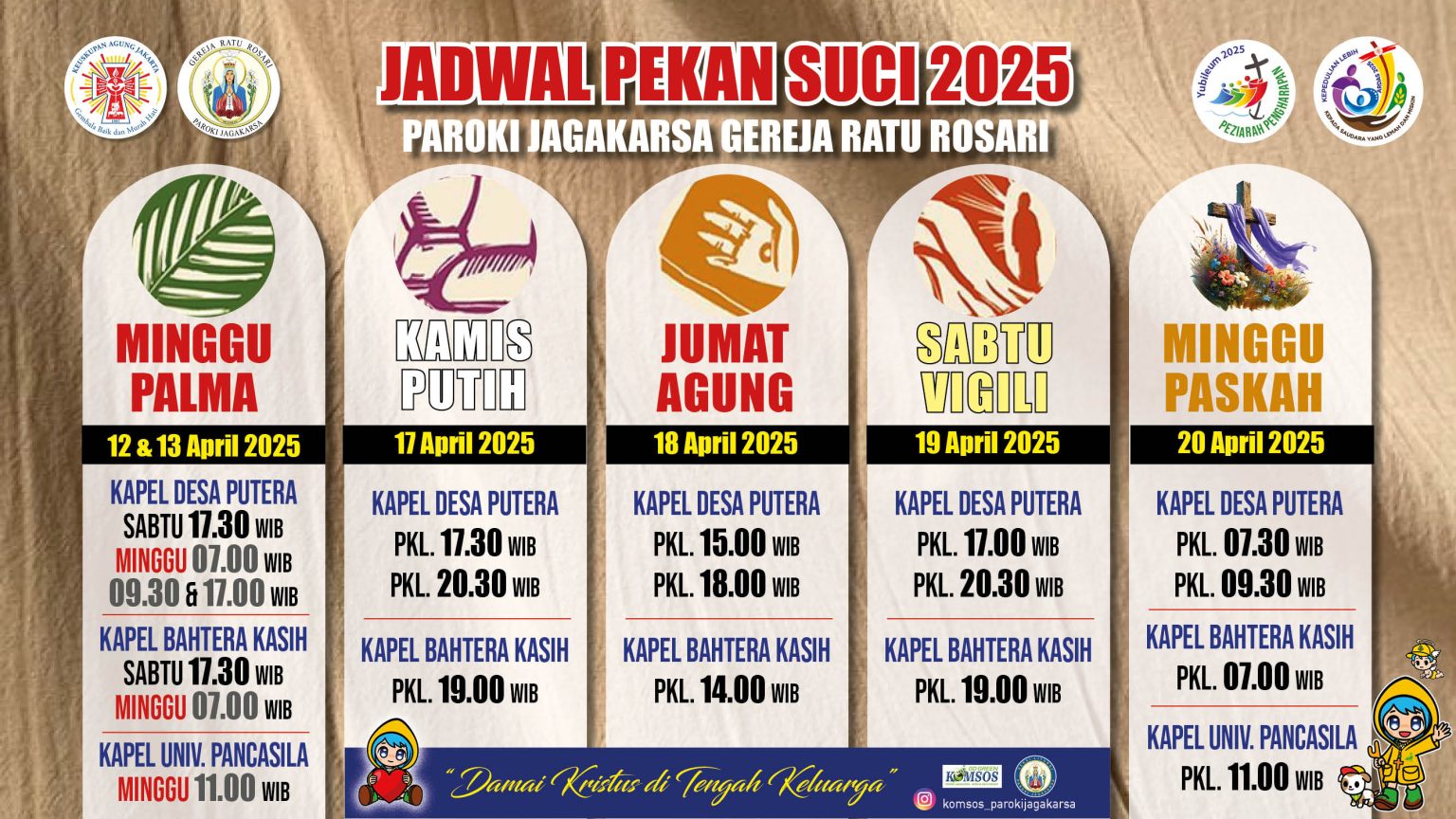 Jadwal Pekan Suci Paskah 2025 Seluruh Paroki-Paroki KAJ: Minggu Palma, Kamis Putih, Jumat Agung ...