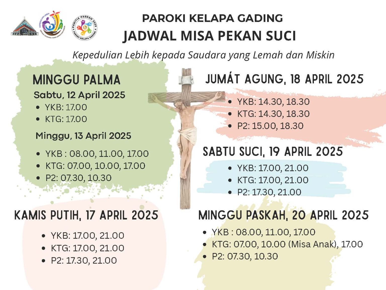 Jadwal Pekan Suci Paskah 2025 Seluruh Paroki-Paroki KAJ: Minggu Palma, Kamis Putih, Jumat Agung ...